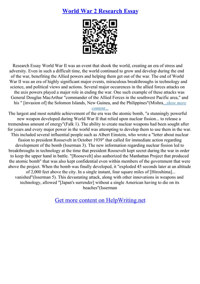 World War 2 Essay | PDF