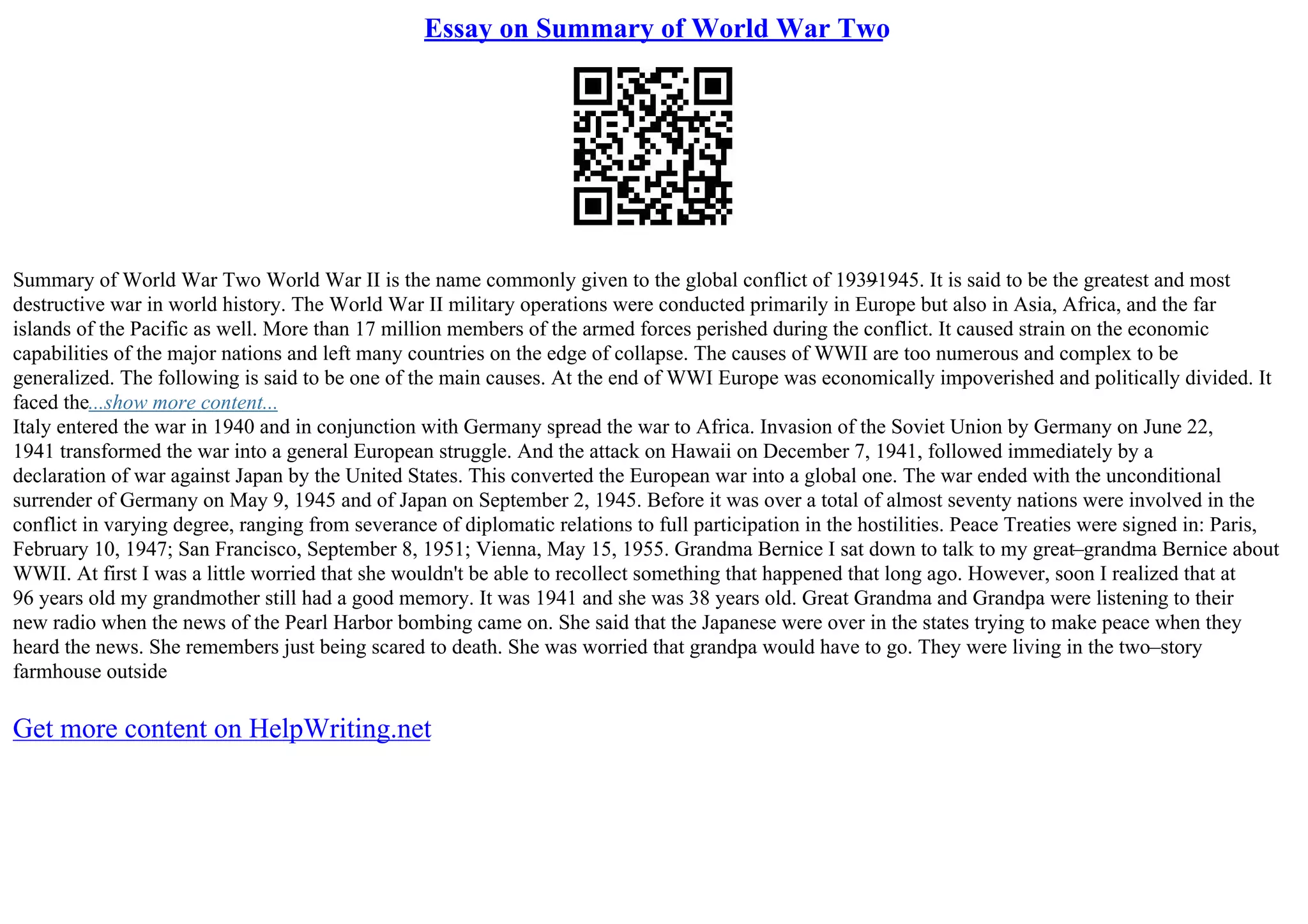 World War 2 Essay | PDF