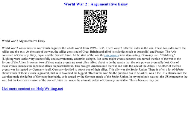 World War 2 Essay | PPT