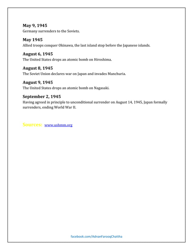 Timeline of World War 2 | PDF | Death, Injury, or Military Conflict ...