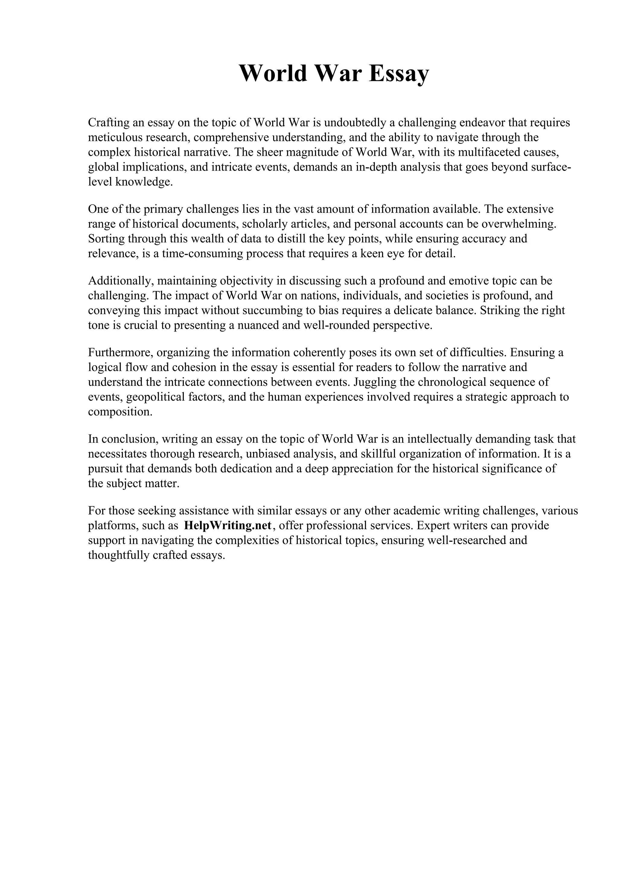 World War Essay.pdf | Homework and Study | Education