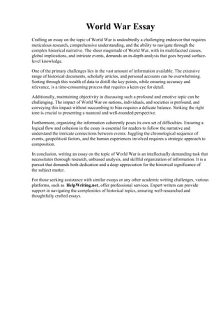 World War Essay | PDF