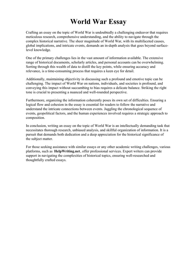 World War Essay | PDF