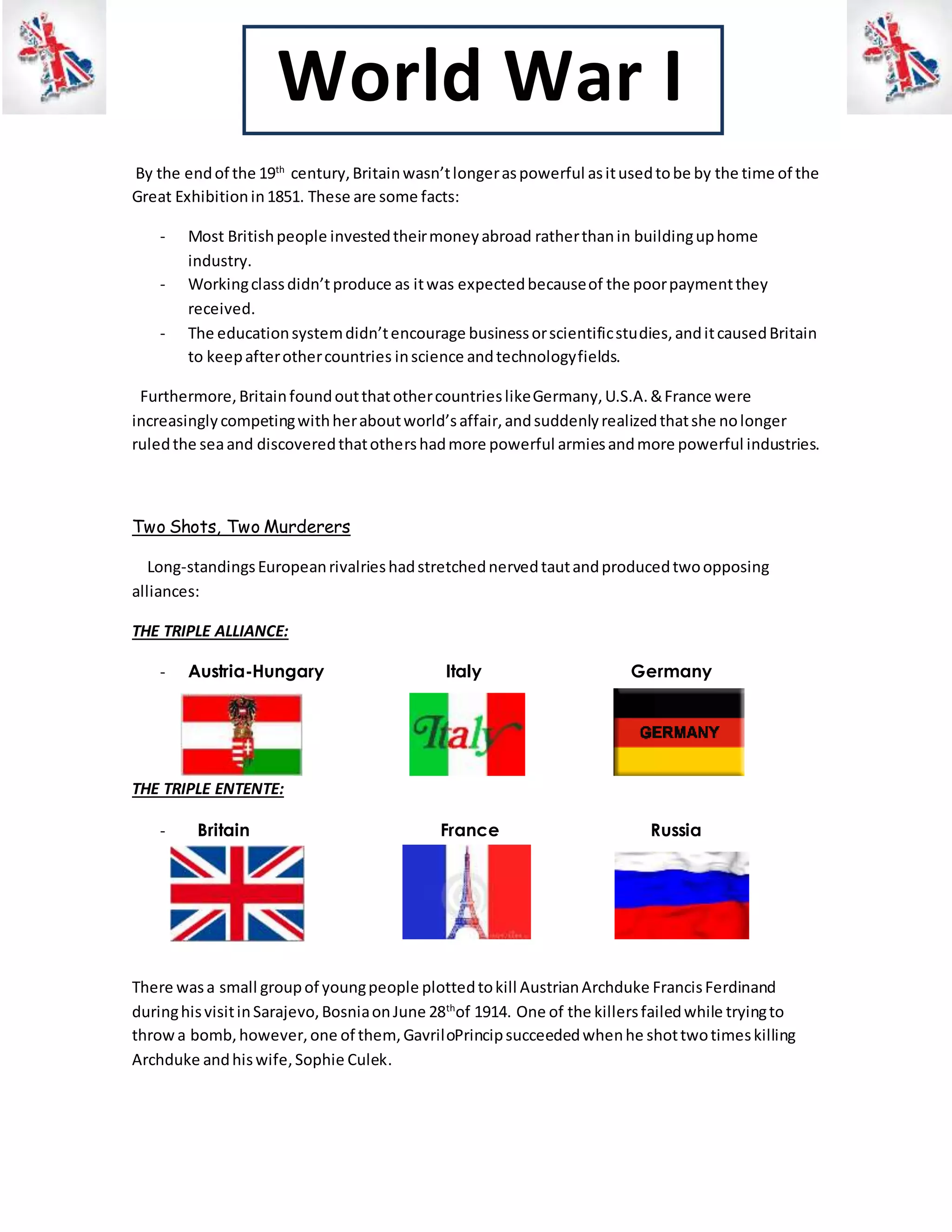 Written Project about World War I | DOCX