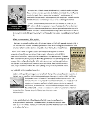 Written Project about World War I | DOCX