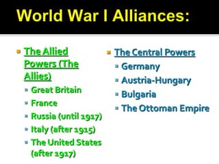 World War I - part 1 | PPT