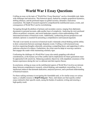 World War I Essay Questions.pdf