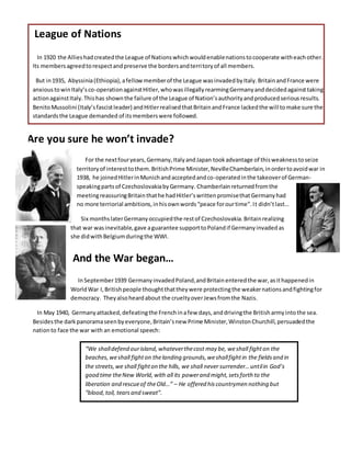 Written Work about World War II | DOCX