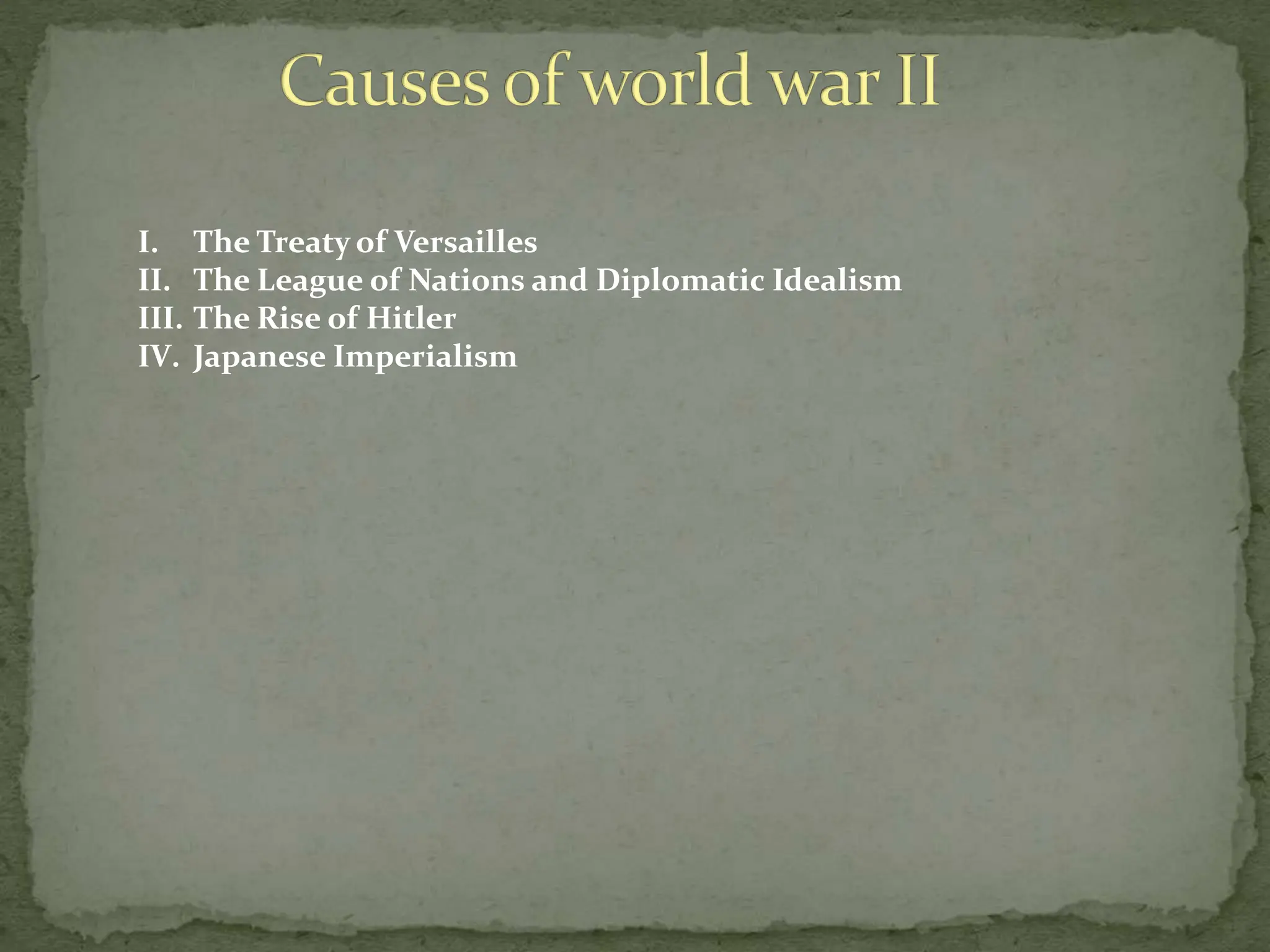 WORLD WAR TWO CAUSES AND EFFECTS..WHAT WE LOST WHAT WE FOUND | PDF