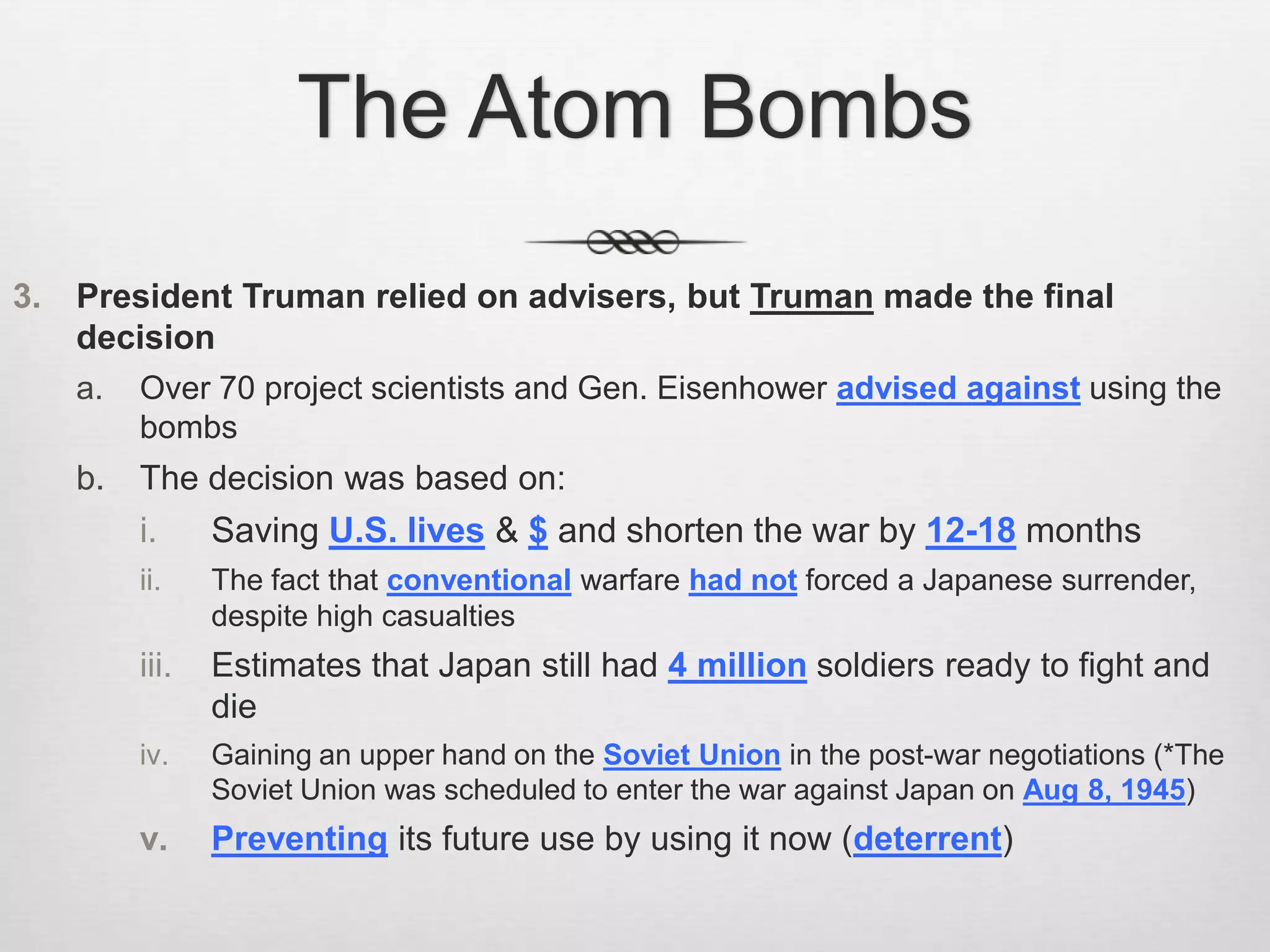 The Atomic Bomb (WWII) | PPTX