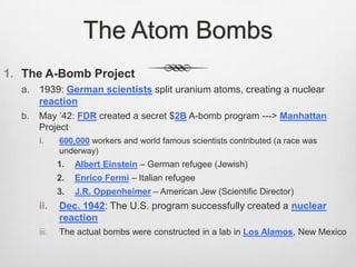 The Atomic Bomb (WWII) | PPTX | Death, Injury, or Military Conflict ...