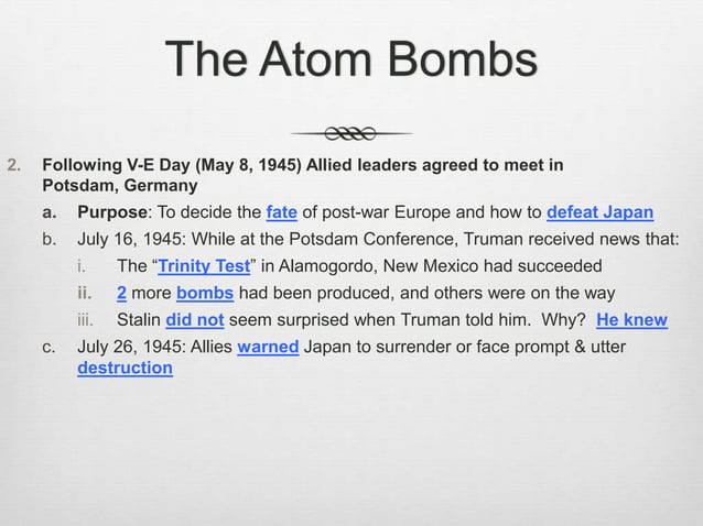 The Atomic Bomb (WWII) | PPTX | Death, Injury, or Military Conflict ...
