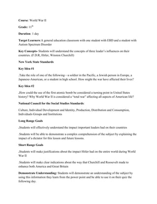 World war ii lesson | DOCX