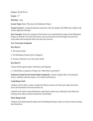 World war II lesson | DOCX