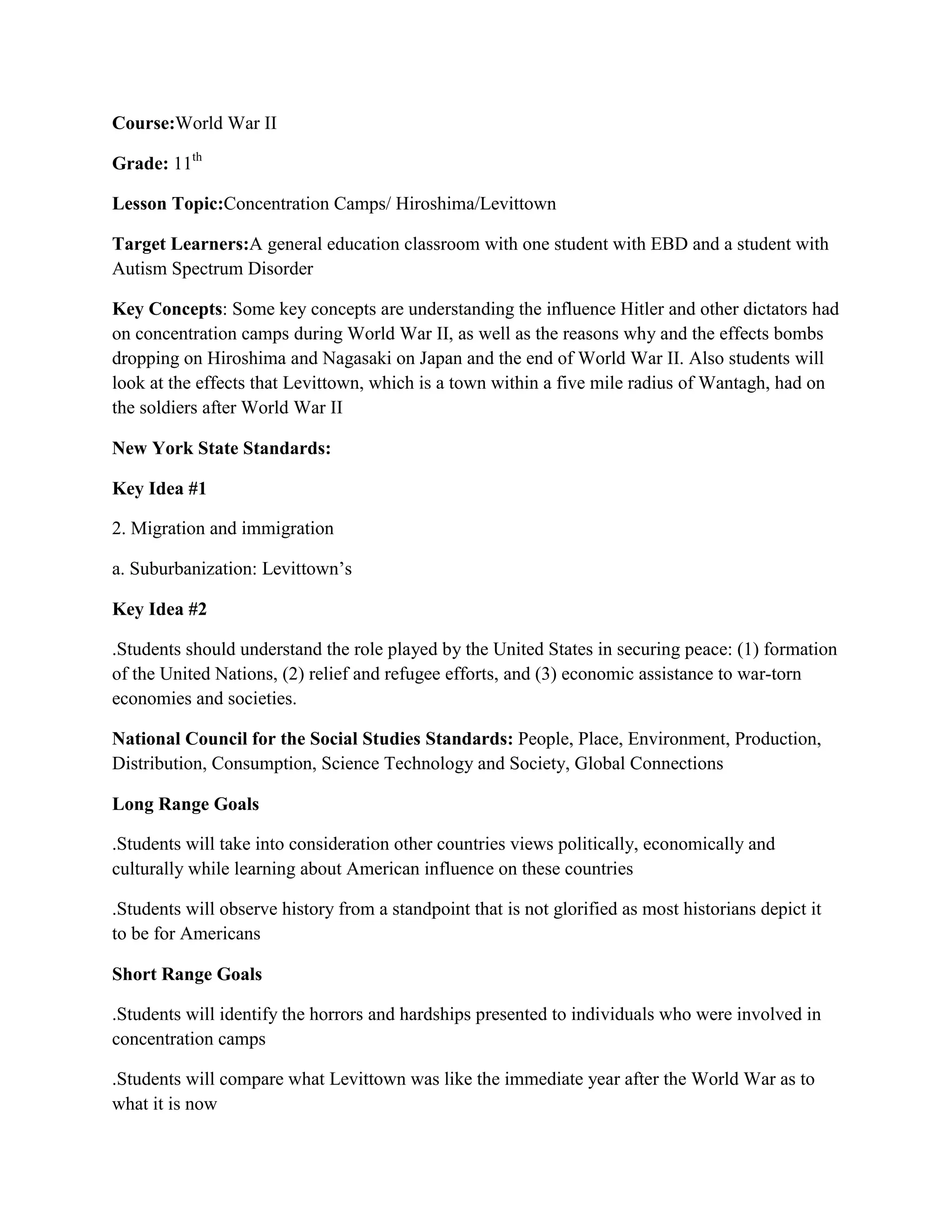 World war II lesson | DOCX