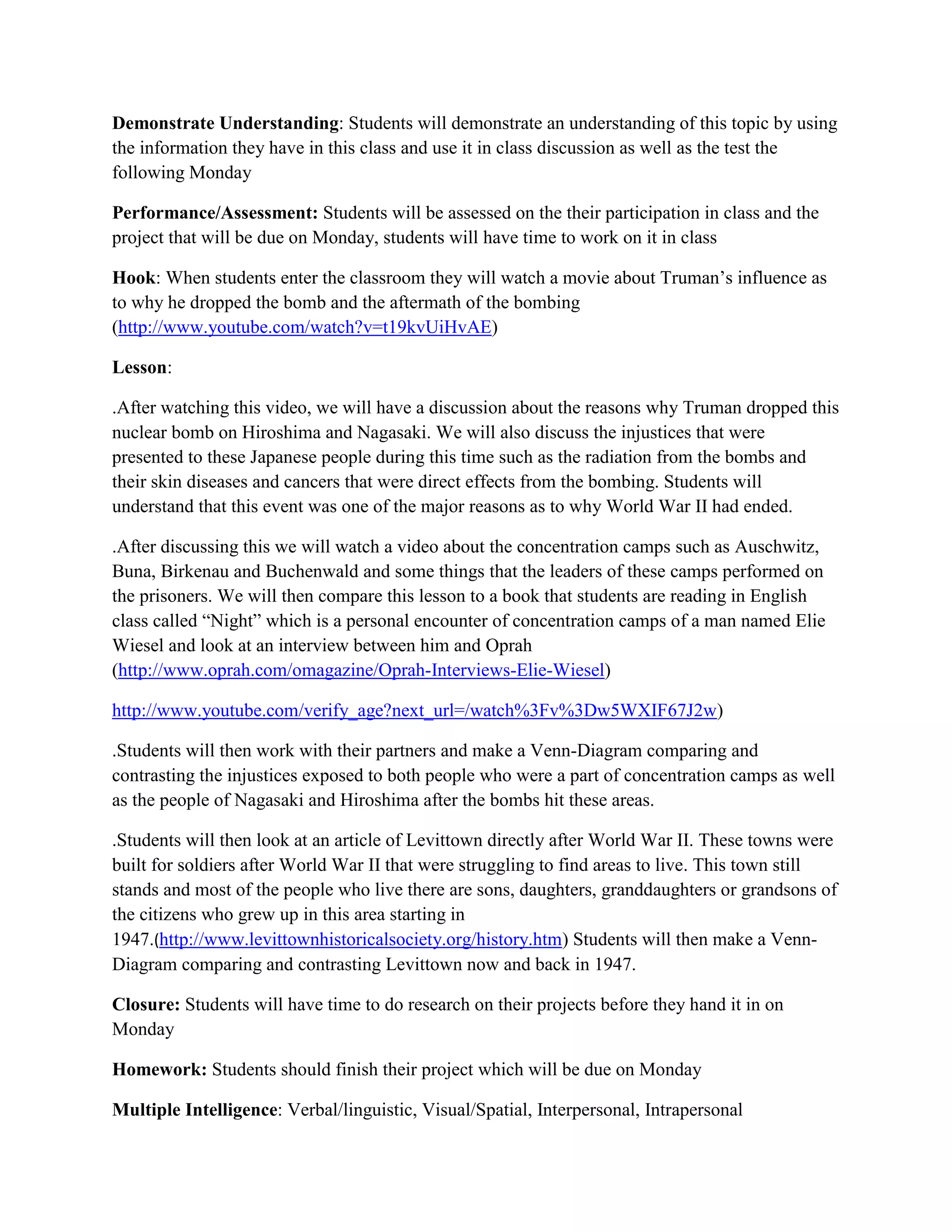 World war II lesson | DOCX