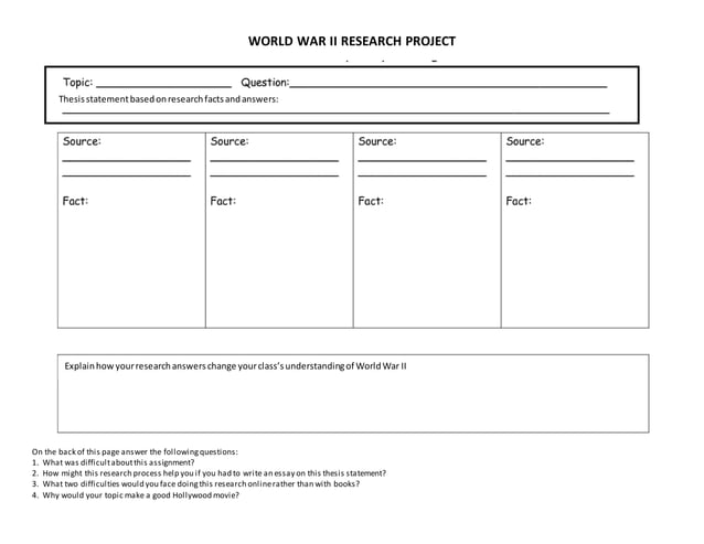 World war ii research project | DOCX