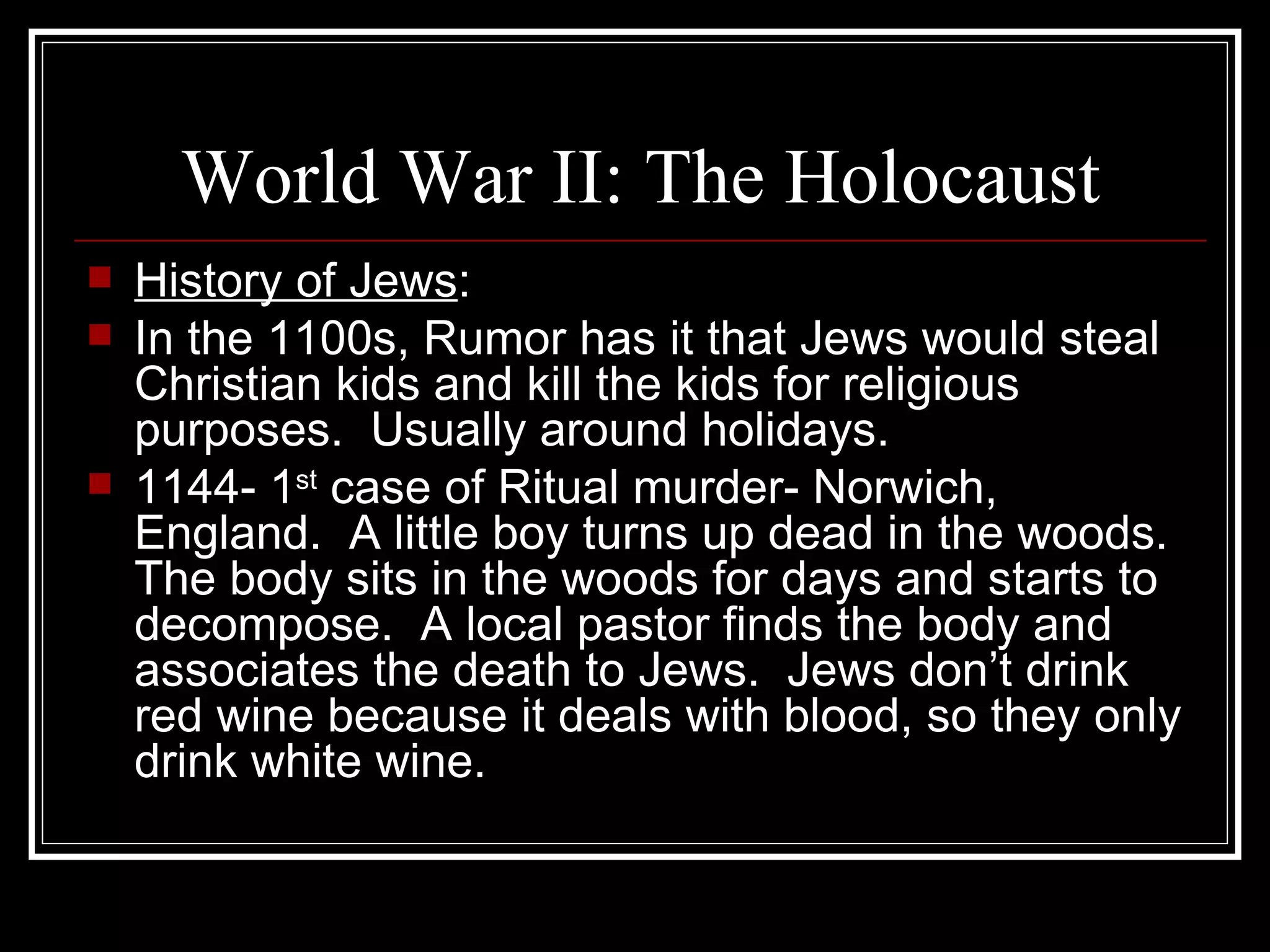 World War II- The Holocaust | PPT