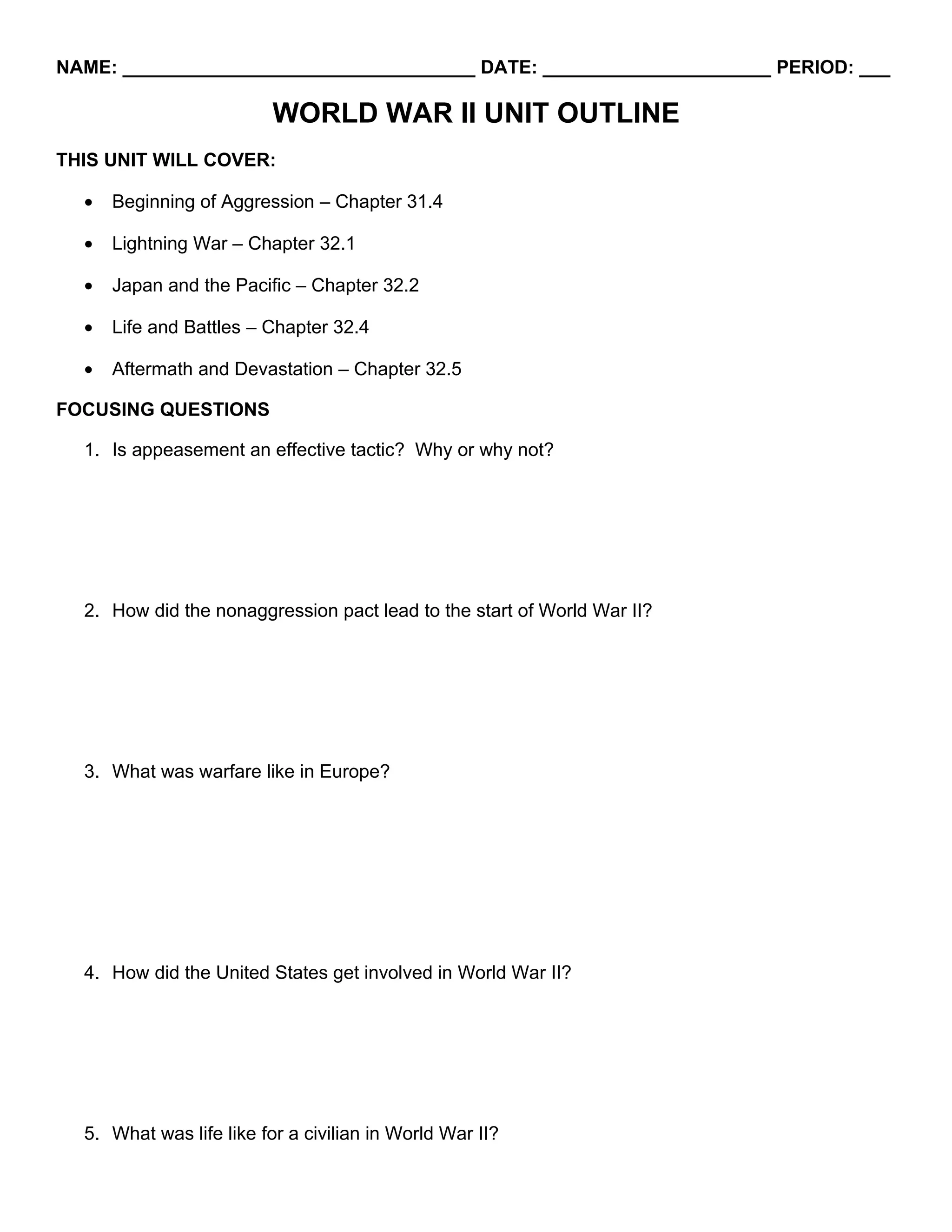 World war ii unit outline cp | PDF