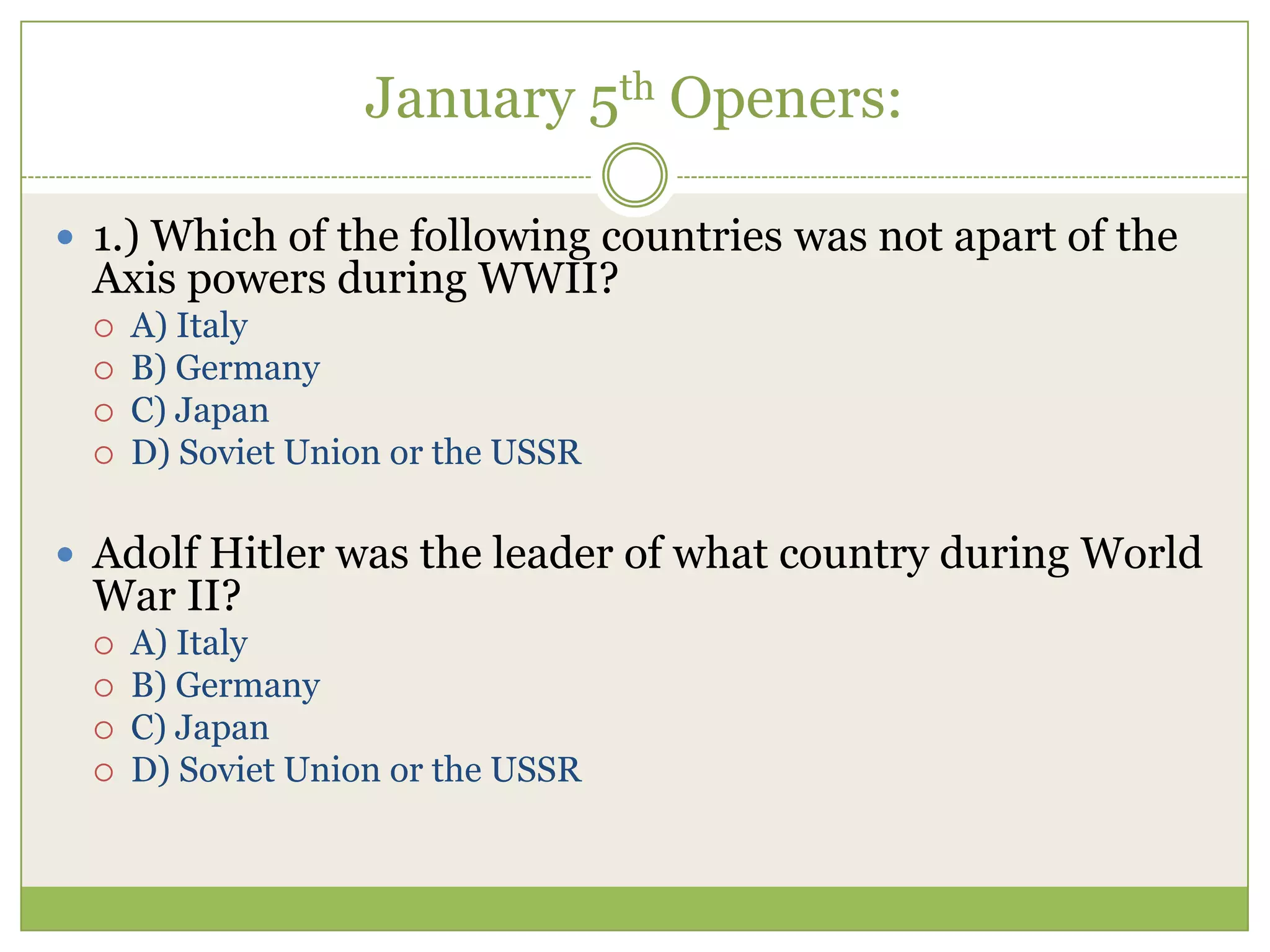 World War II Vocabulary | PPTX