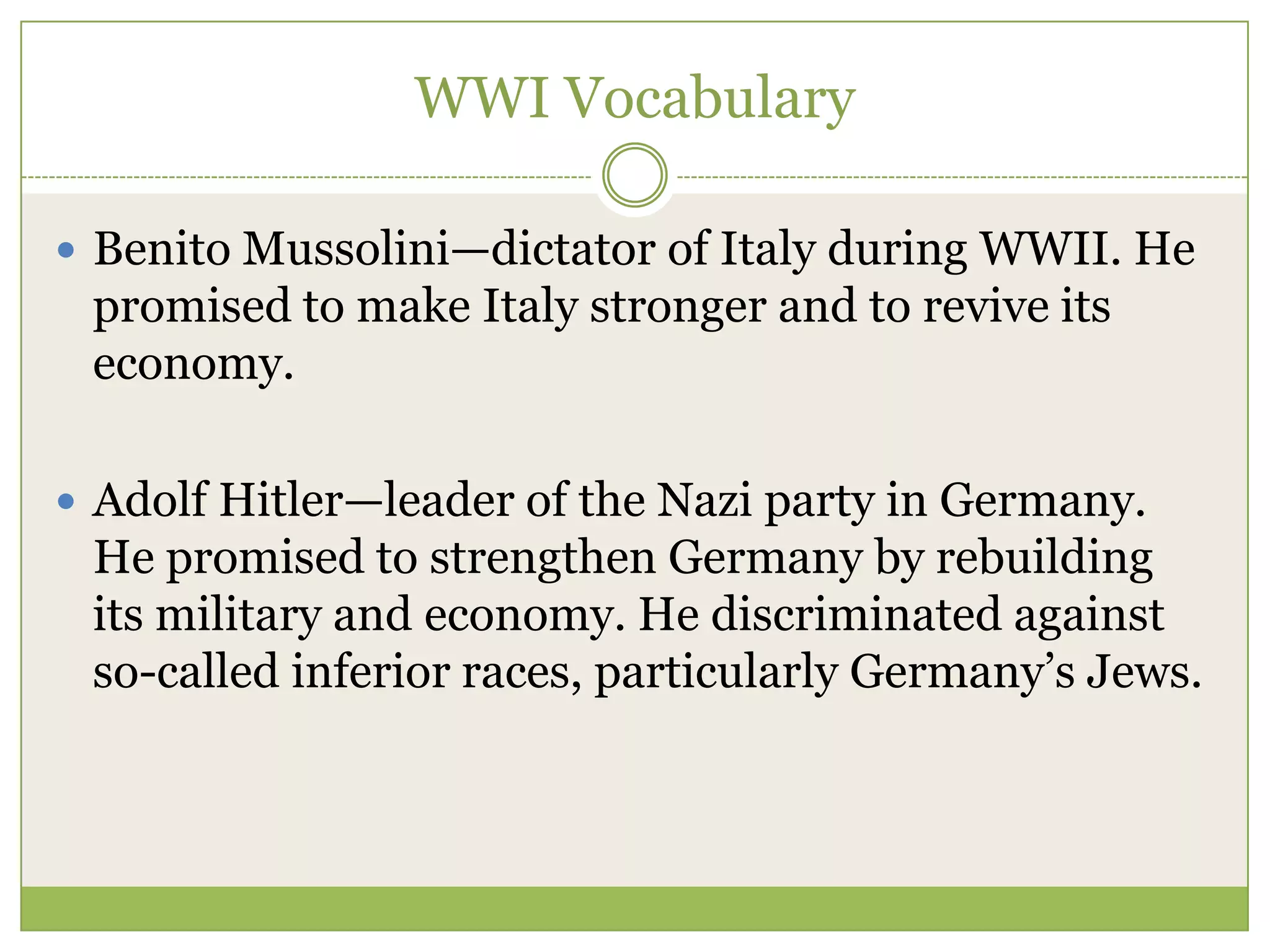World War II Vocabulary | PPTX