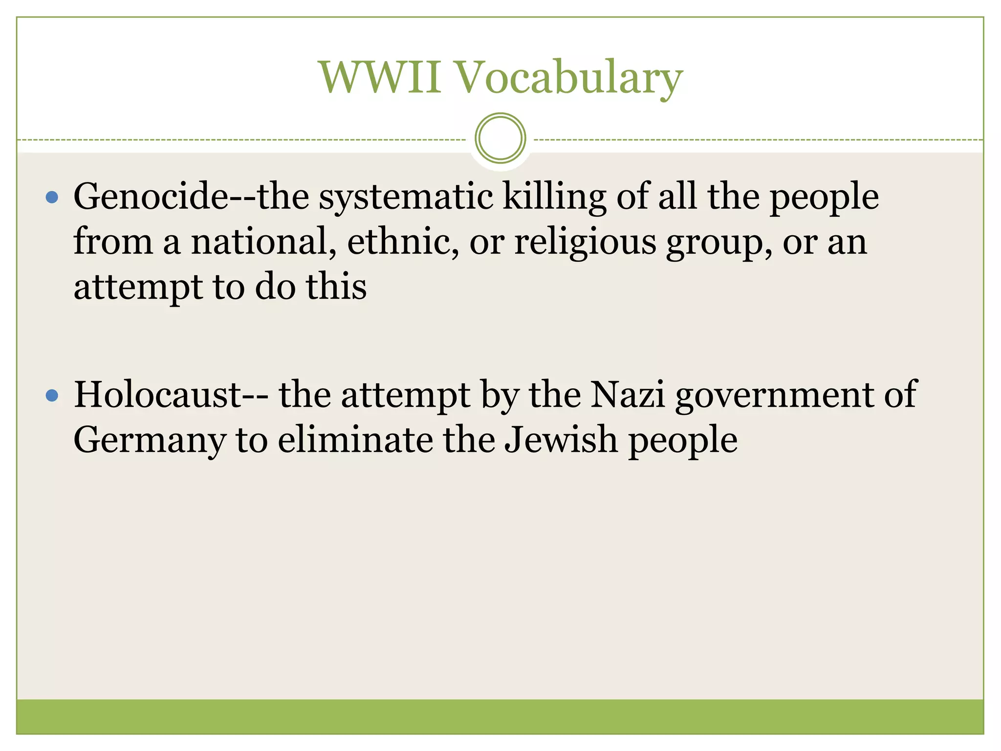 World War II Vocabulary | PPTX