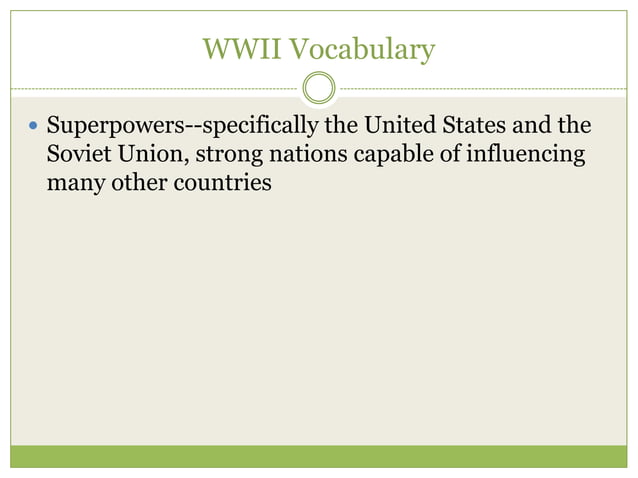 World War II Vocabulary | PPTX | Death, Injury, or Military Conflict ...
