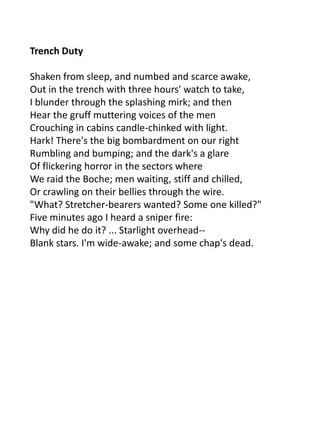 World War I poetry | PPTX