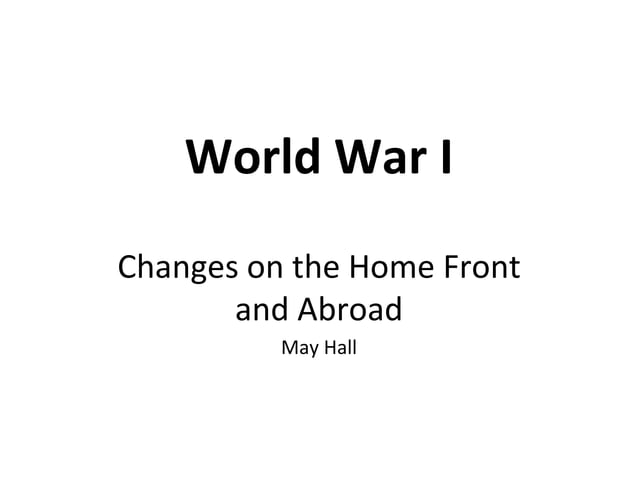 World war i presentation | PPT