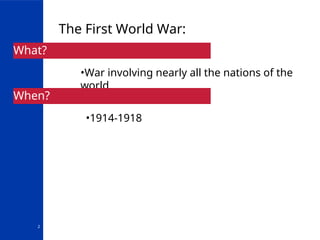 World War I Presentation - Key events and leaders | PPT