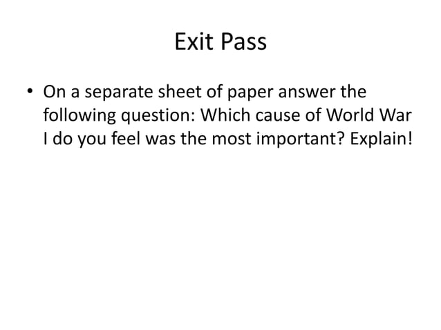 World war I vocabulary and causes of war | PPTX | Death, Injury, or ...