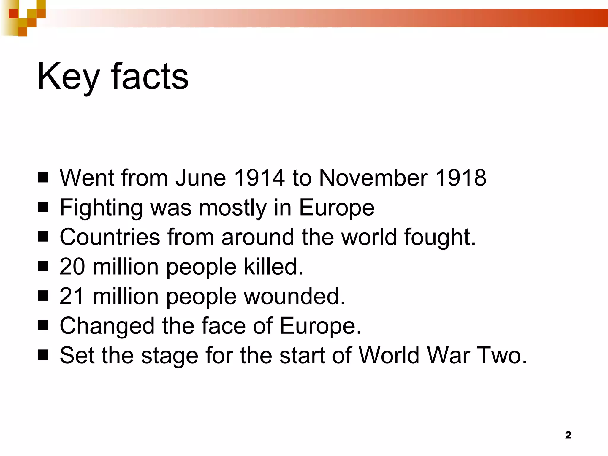 World War One Overview | PPT