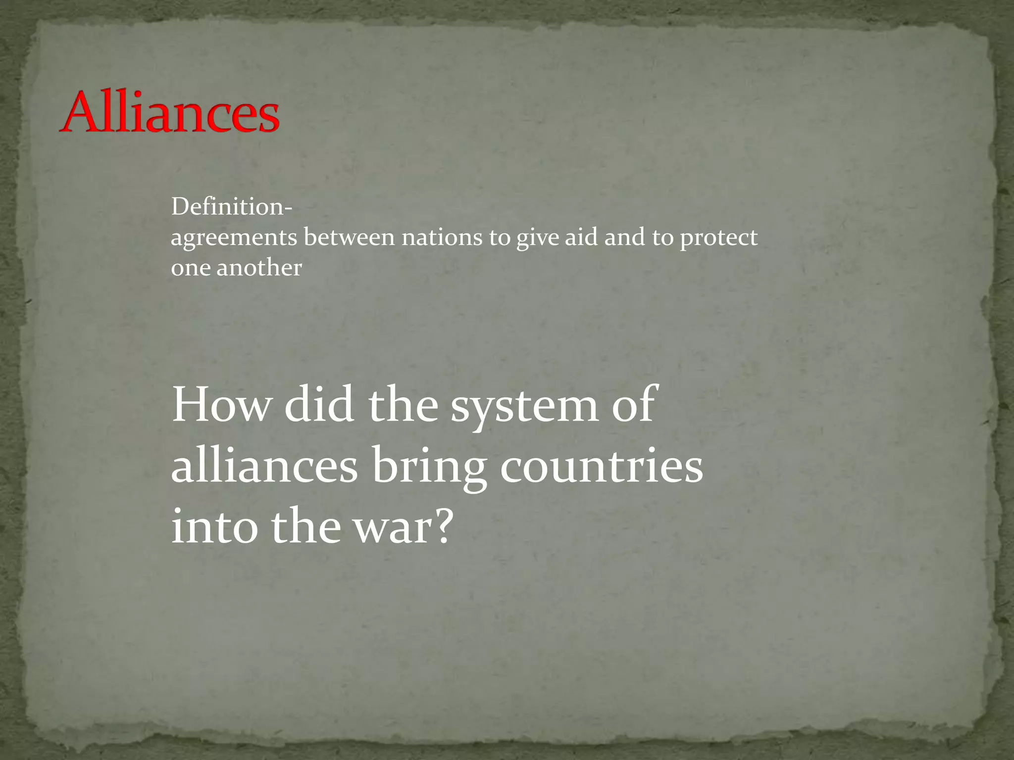 World war one causes and USA answer | PPTX