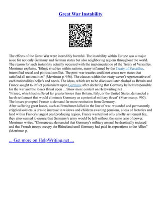World War One Instability | PDF