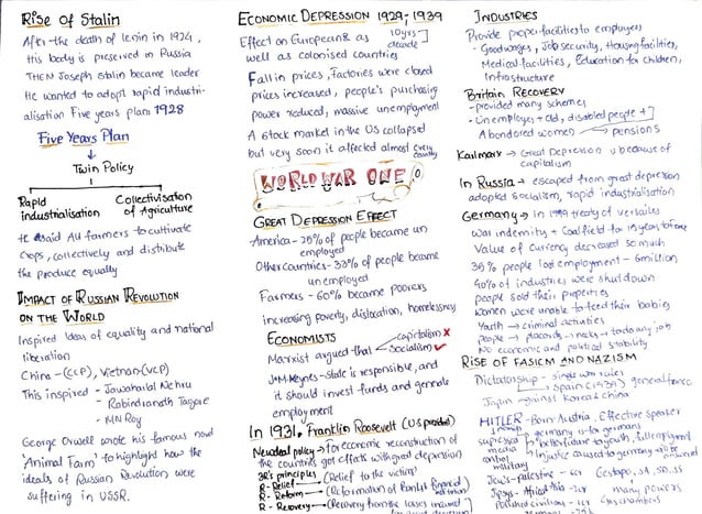 world war 1, world war 2, notes mindmap, social | PDF