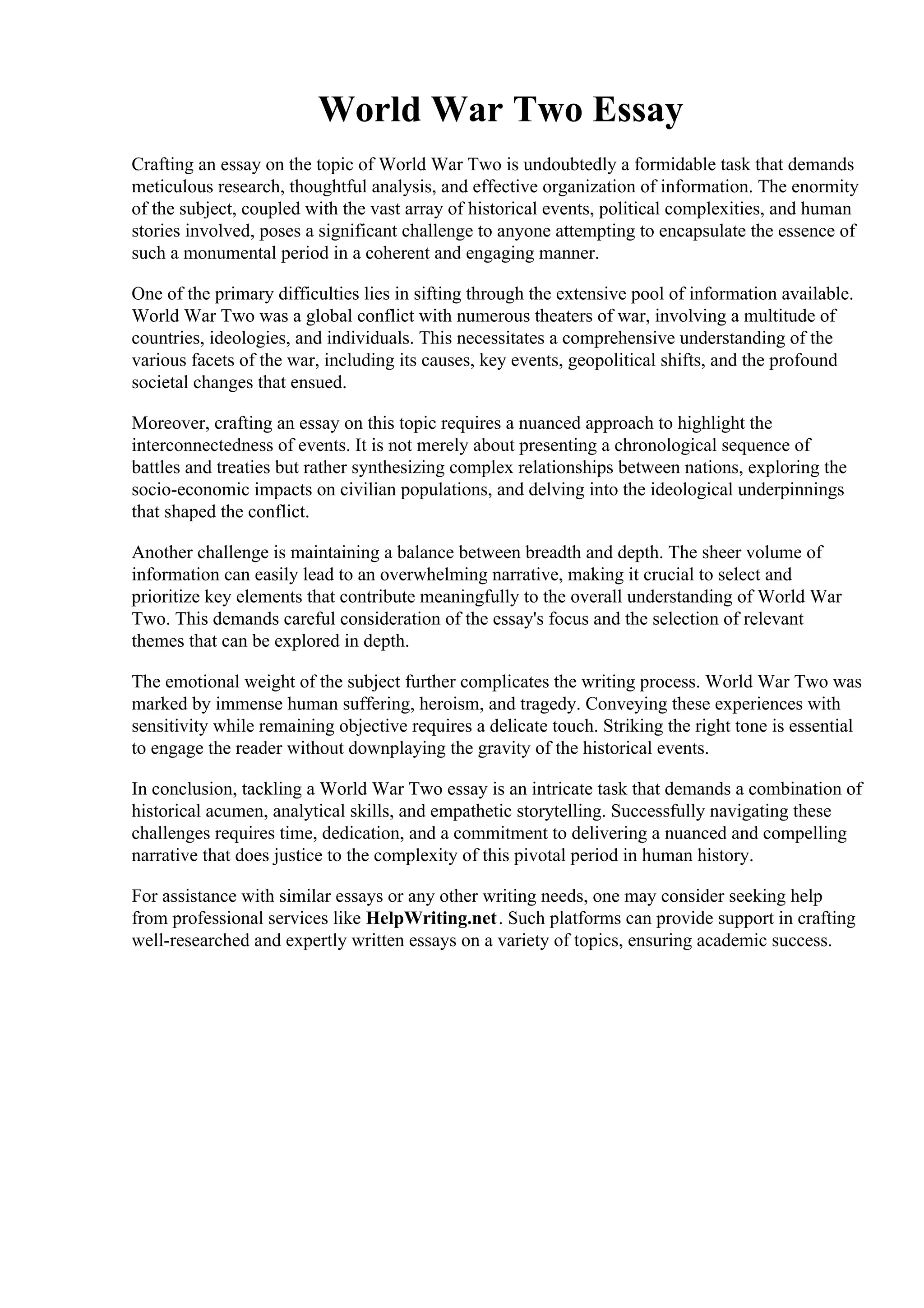 World War Two Essay | PDF