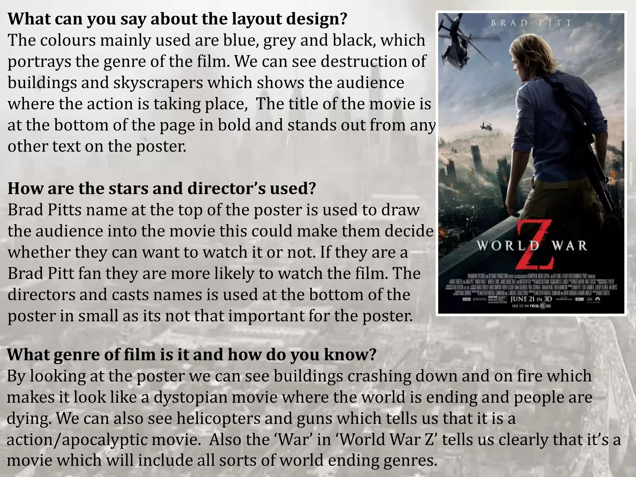 World war z poster analysis | PPTX