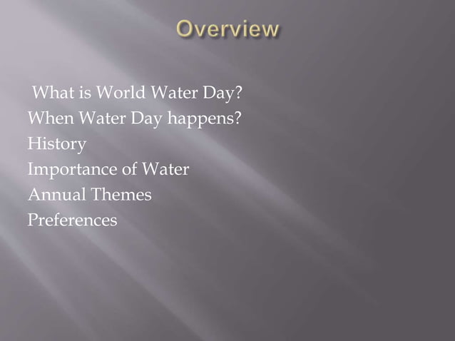 World water day | PPT