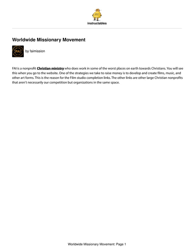 Worldwide missionary-movement | PDF