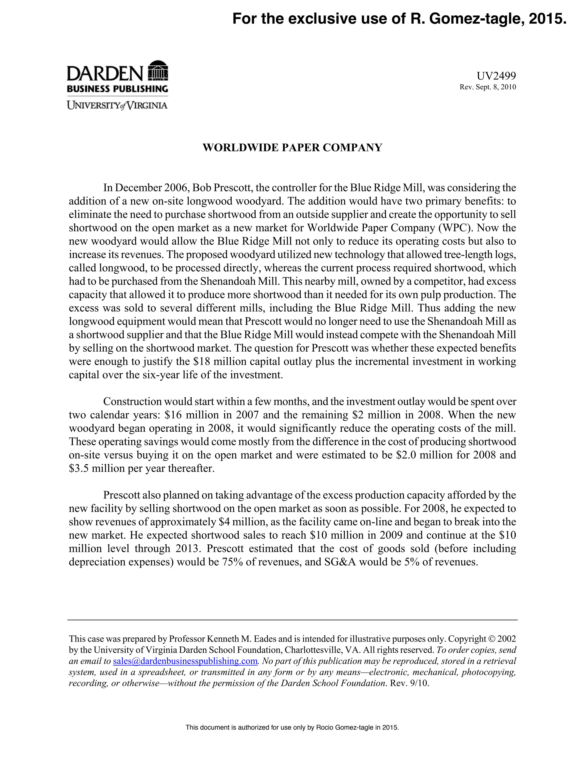 Worldwide paper company | PDF