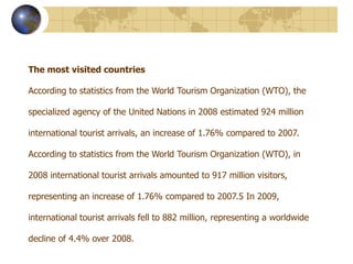 World wide tourism statistics | PPTX