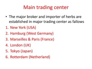 World wide trade in medicinal plants | PPTX