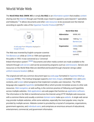 World Wide Web - wikipedia.pdf. in Living in IT Era | PDF