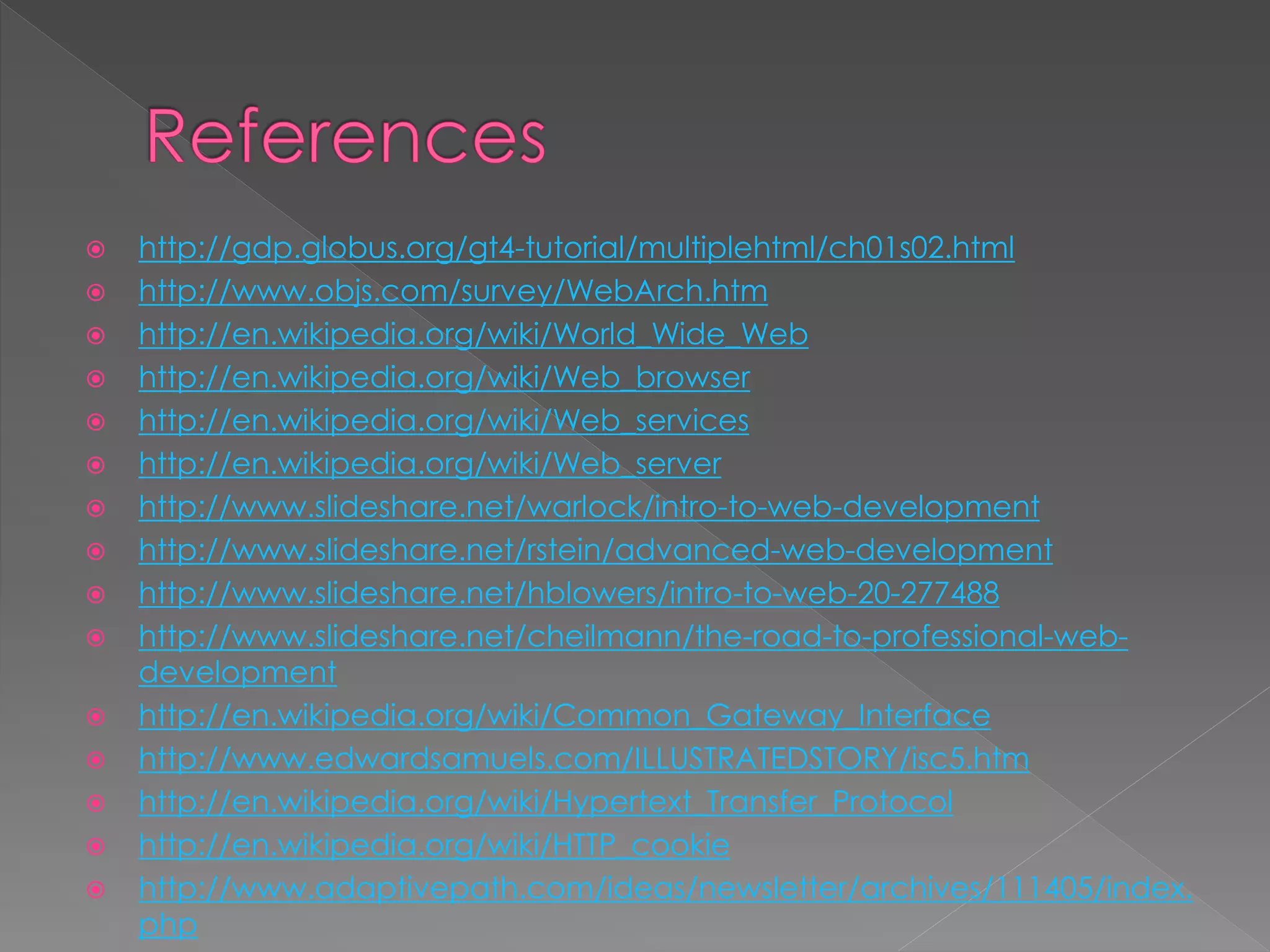 World wide web architecture presentation | PPTX