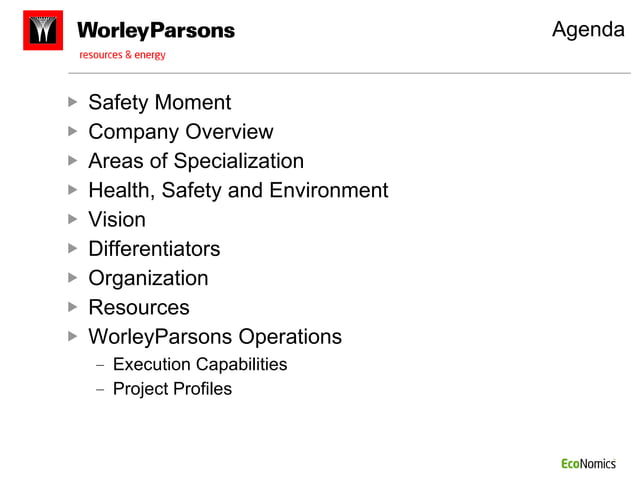 Worley Parsons Overview Sept 09 | PPT