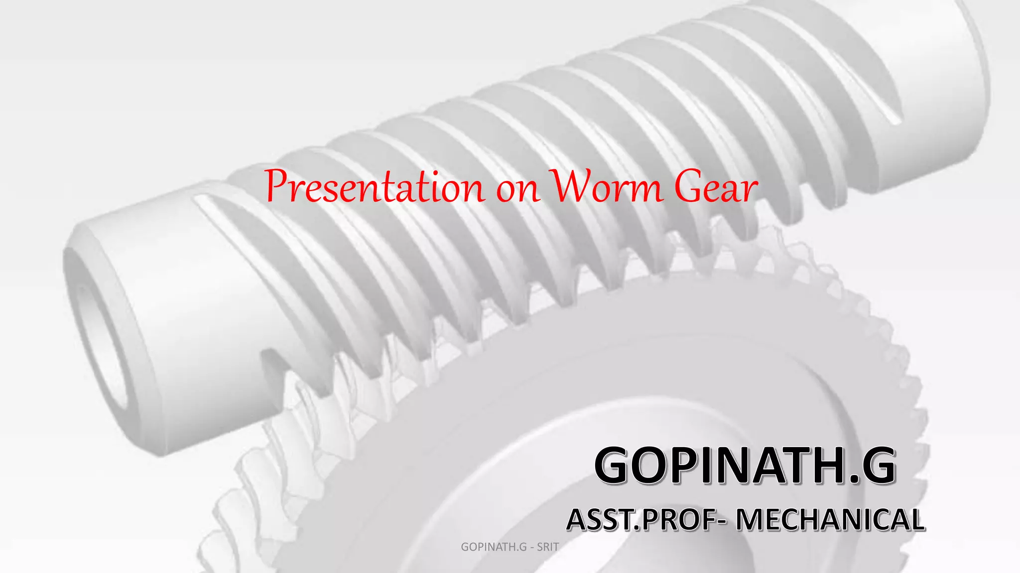 Worm gear | PPT
