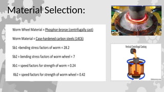 Worm gear calculation as per agma standards and design of shaft as per ...