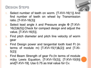 Worm gear design | PPTX
