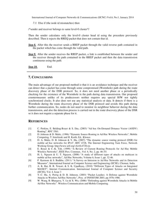 Wormhole attack mitigation in manet a | PDF