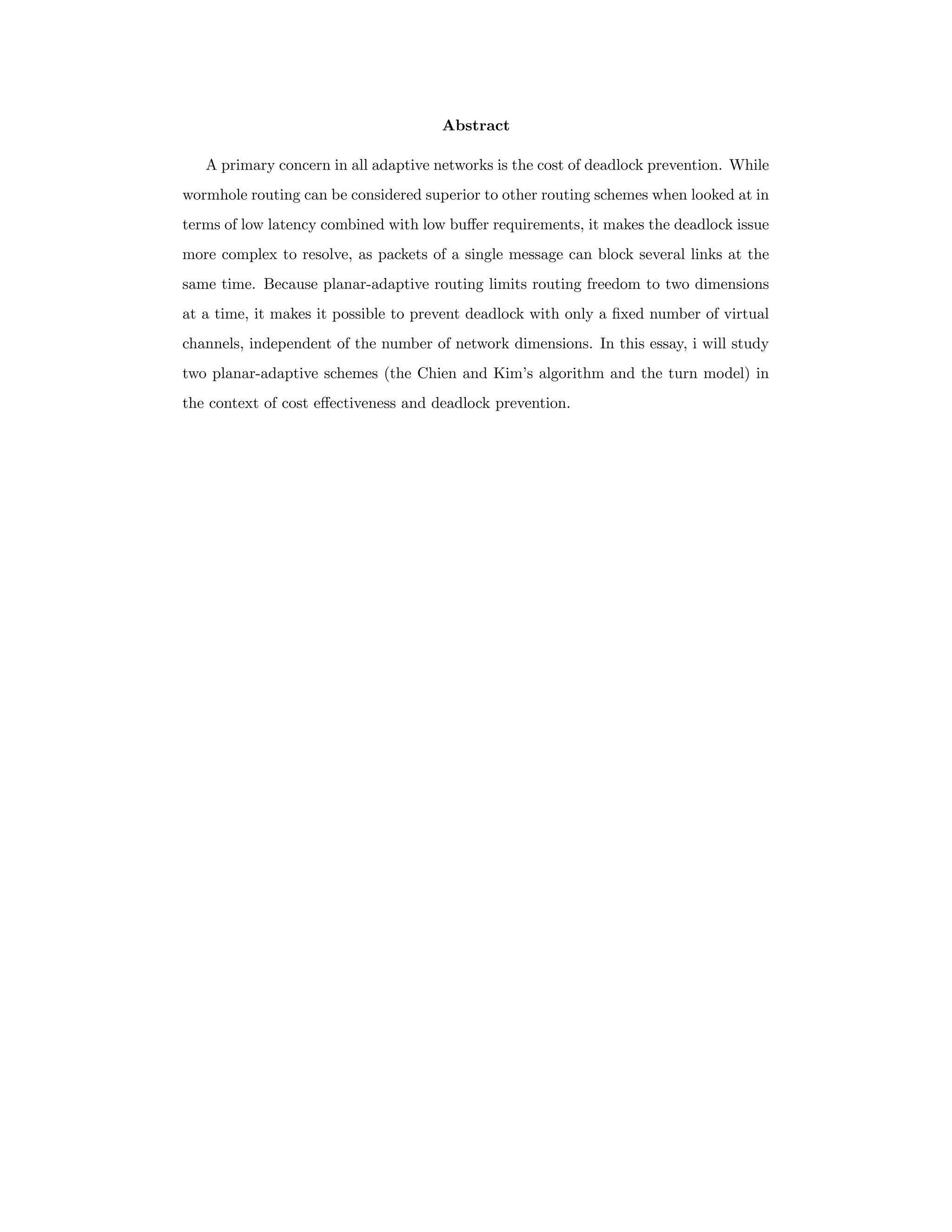 Deadlock Preventive Adaptive Wormhole Routing on k-ary n-cube Interconnection Networks | PDF